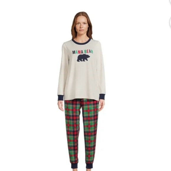 dearfoams | Intimates & Sleepwear | Cozy Red And Green Plaid Pajama Set ...
